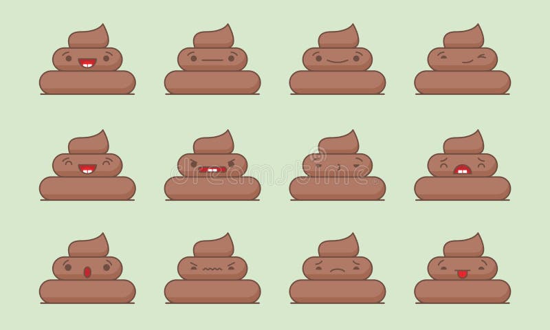 Vector set of poop stock vector. Illustration of illustrate - 118710398