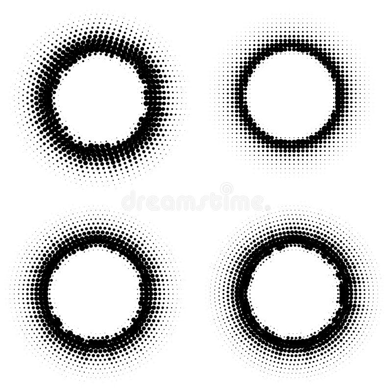 Vector Pop Art Halftone Logo Circles Set Stock Vector Illustration Of
