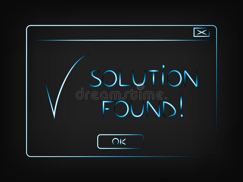 Vector Pop-up with Message Solution Found Stock Vector - Illustration ...