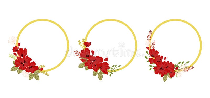 Vector Poppy Frame in the Shape of Circle Stock Vector - Illustration ...