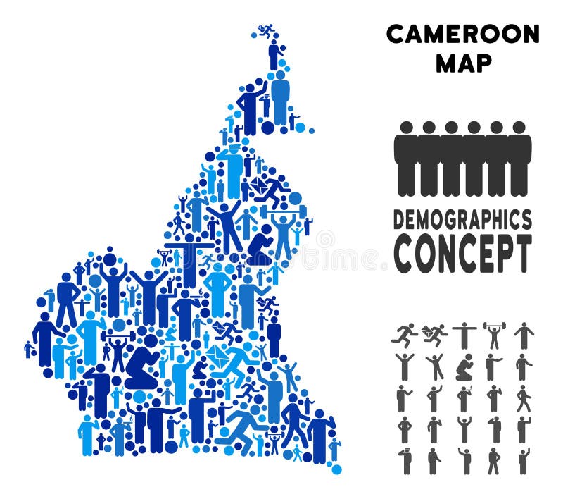 Demographics African Cameroon Map Stock Vector - Illustration of ...