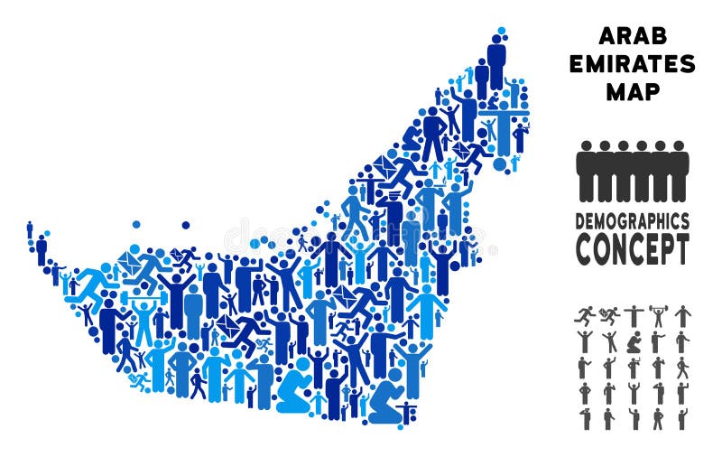 Demographics Arab Emirates Map Stock Vector - Illustration of abstract ...
