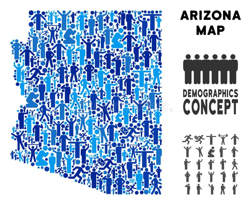 People Arizona State Map stock vector. Illustration of composition ...