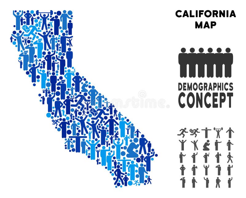 Demographics California Map Stock Vector - Illustration of composition ...