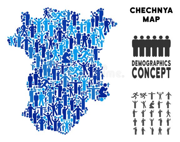 Demographics Chechnya Map stock vector. Illustration of composed ...