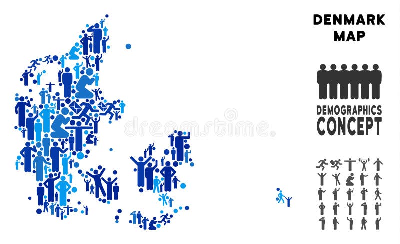 People Denmark Map stock vector. Illustration of geographic - 119829085