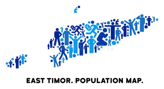 Demographics East Timor Map Stock Vector - Illustration of people, blue ...