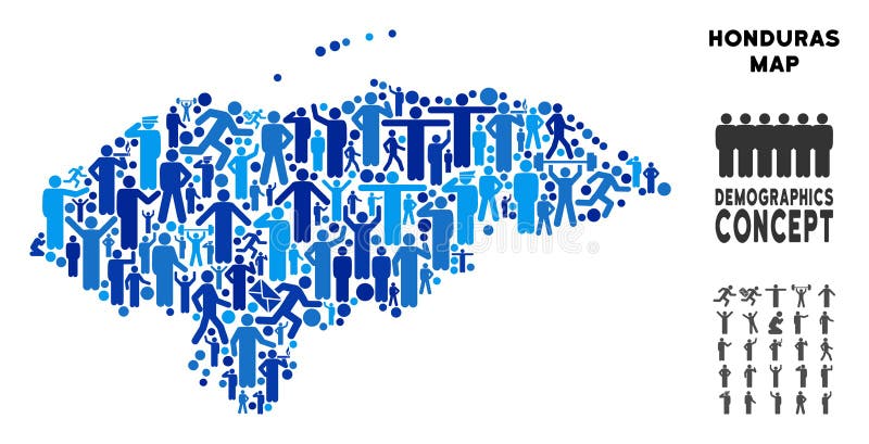 People Honduras Map stock vector. Illustration of mass - 119830717