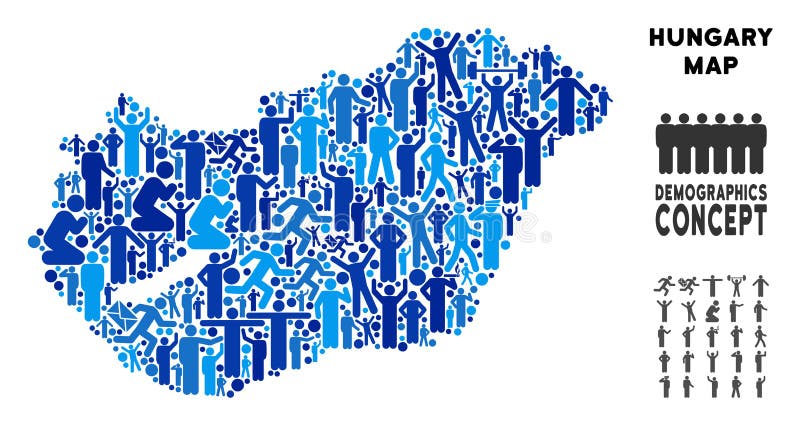 Demographics Hungary Map stock vector. Illustration of concept - 119831291