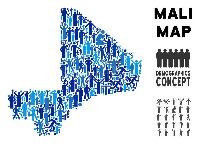 Demographics Mali Map stock vector. Illustration of concept - 119831615