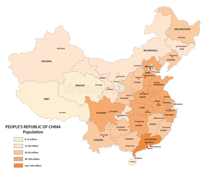 China Population Map Stock Illustrations – 328 China Population Map ...