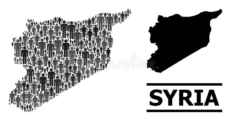 Syria Population Infographic. Map Made from Stick Figure People Stock ...