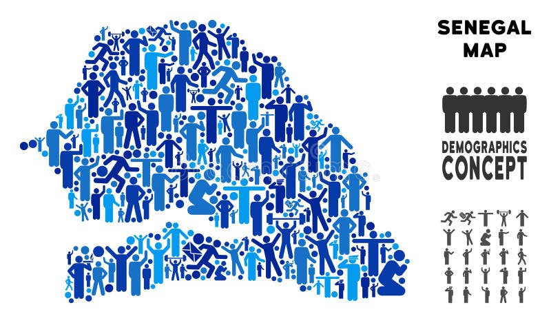 Demographics Senegal Map stock vector. Illustration of concept - 119833892