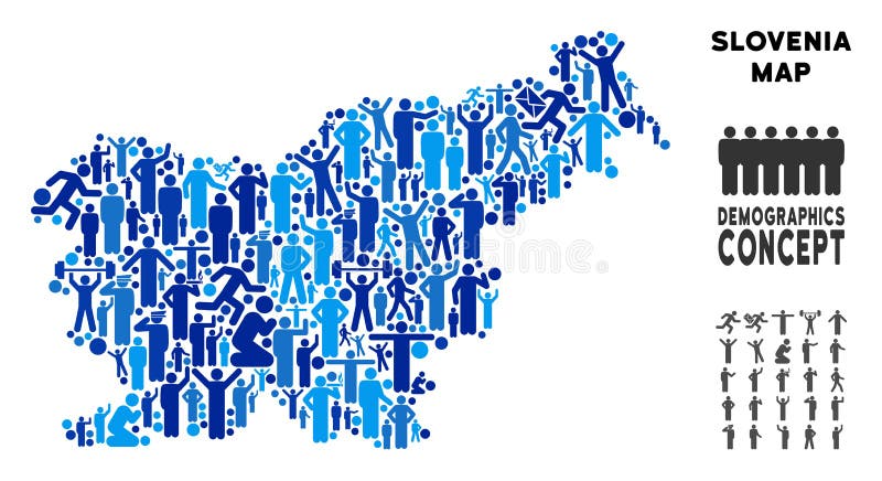 Demographics Slovenia Map stock vector. Illustration of person - 119833957