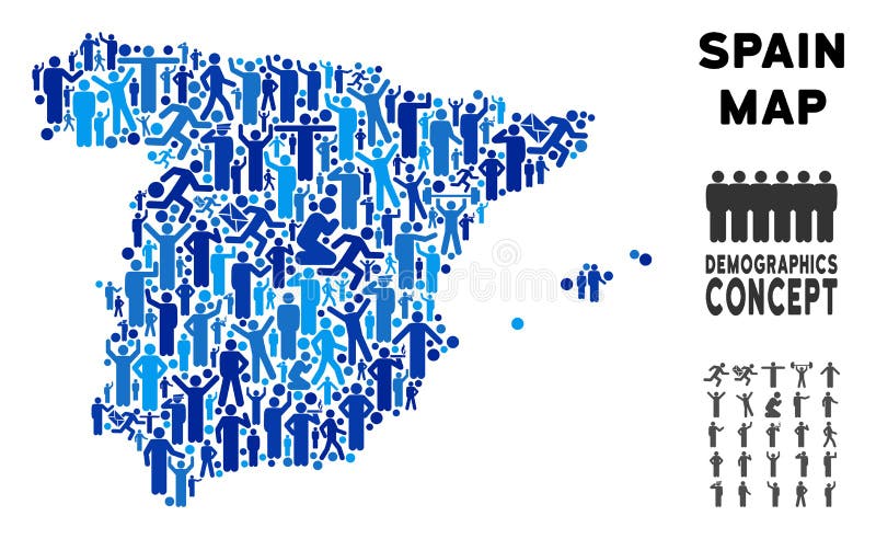 People Spain Map stock vector. Illustration of geography - 119833810