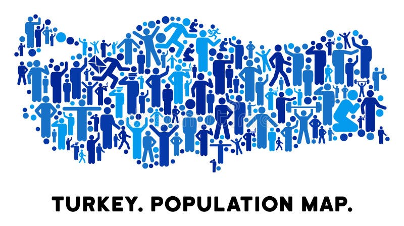 Demographics Turkey Map stock vector. Illustration of composed - 119835905