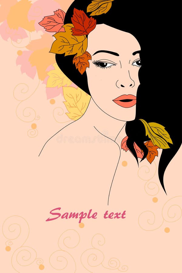 Vector Portrait of Beautiful Girl Stock Vector - Illustration of girl ...