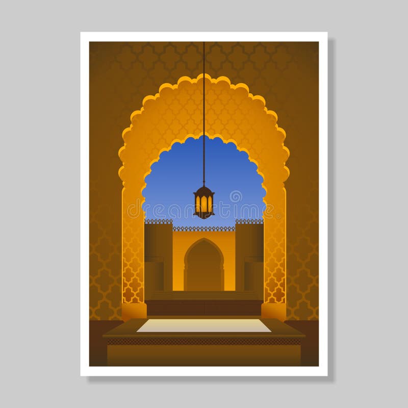 Beautiful Islamic Gate stock vector. Illustration of eidalfitr - 117275078