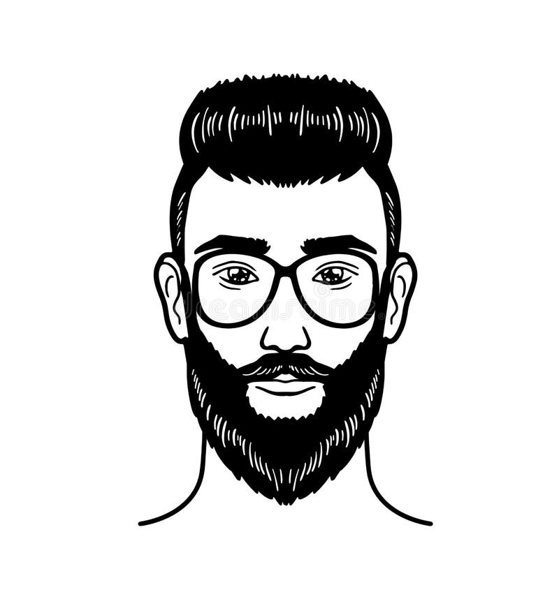 Vector Portrait Hipster Image of Bearded Man for Barbershop Stock ...