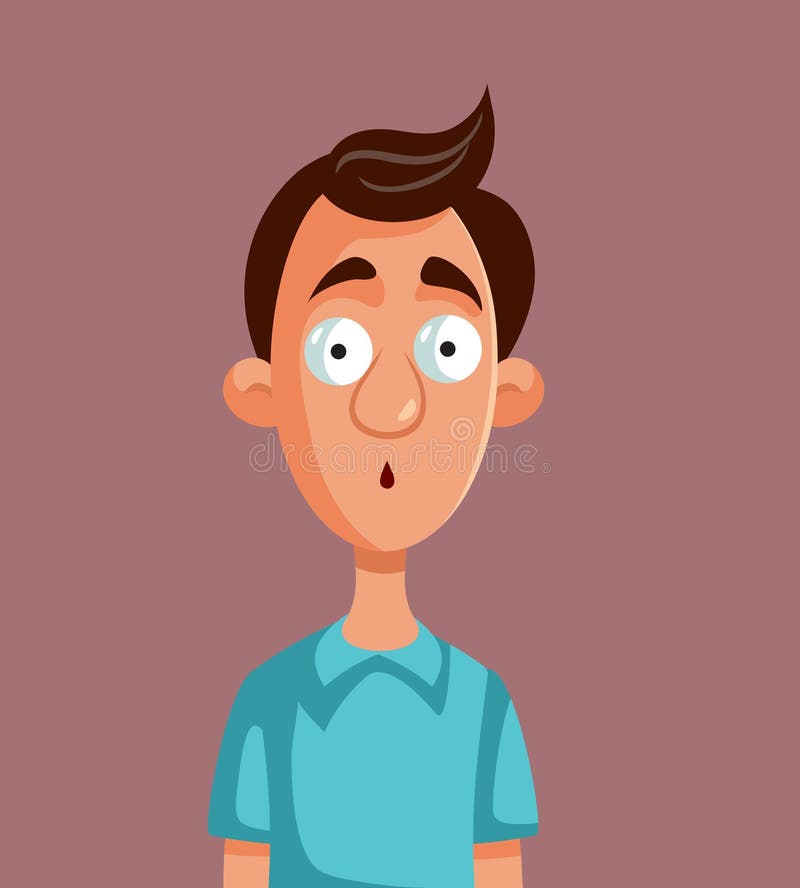 Vector Portrait of a Man Feeling Puzzled and Confused Stock Vector ...