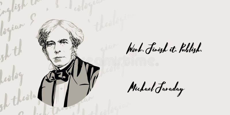 Michael Faraday, a British Scientist, Line Art Style Portrait, Vector ...