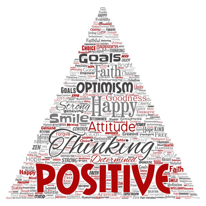 Vector Positive Thinking, Happy Strong Attitude Stock Vector ...