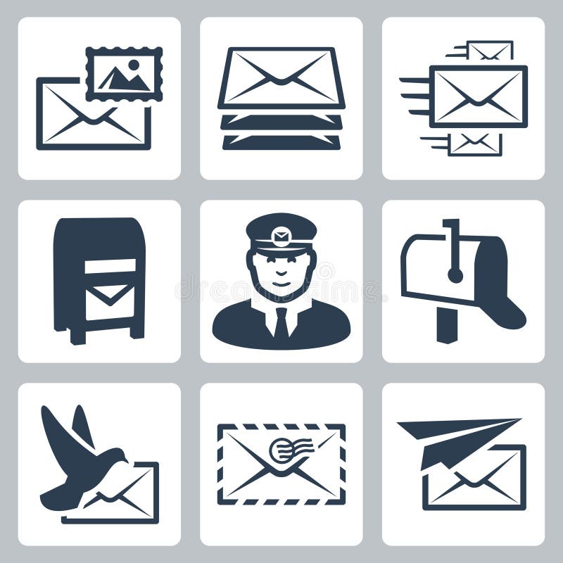 Vector Post Service Icons Set Stock Vector - Illustration of icon ...