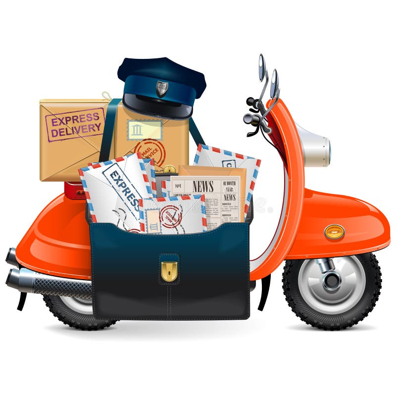 Postman Scooter Stock Illustrations – 1,159 Postman Scooter Stock ...