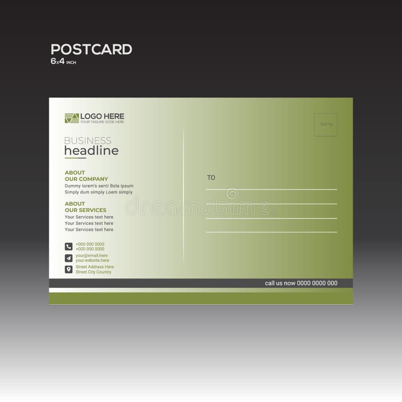 Vector Postcard Design for Any Use Stock Illustration - Illustration of ...