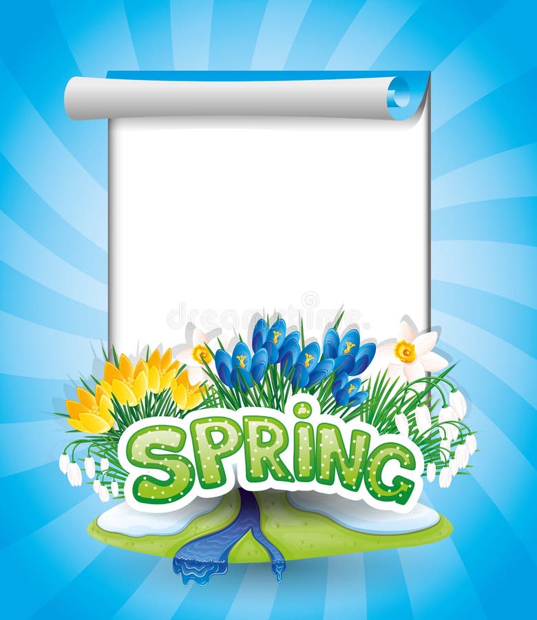 Vector postcard. Spring. stock vector. Illustration of card - 39721686