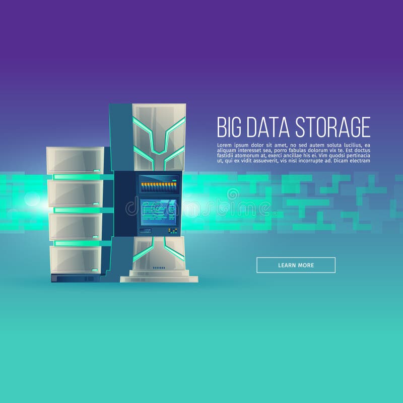 Cartoon Data Center Composition Stock Vector - Illustration of storage ...