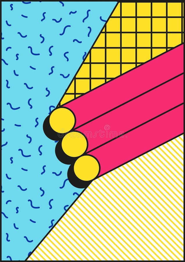 Vector Poster, Composition in 80 90 Vintage Style Stock Vector ...