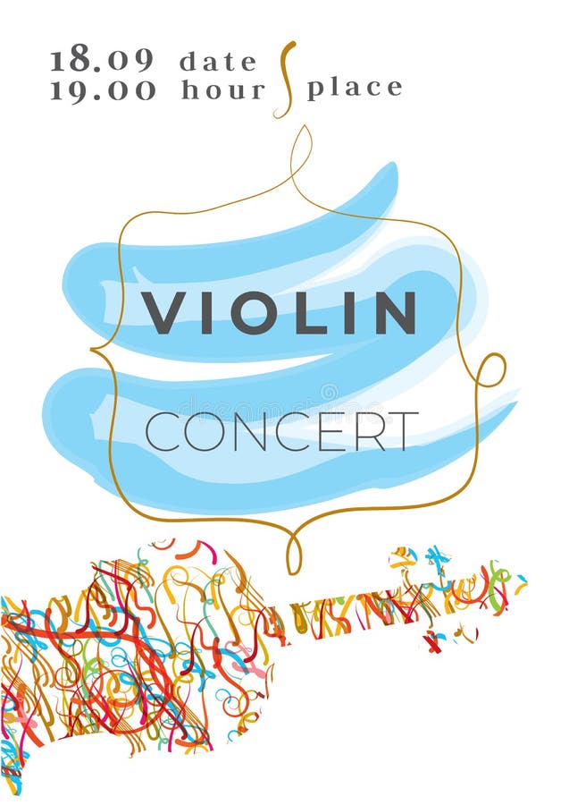 Violin Concert Vector Poster. Vector Poster for a Concert of Classical ...
