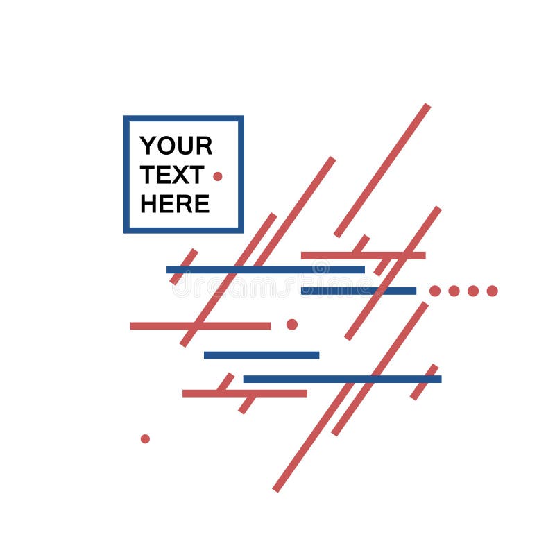 Vector Poster Design with Red and Blue Lines and Shapes. Abstract ...