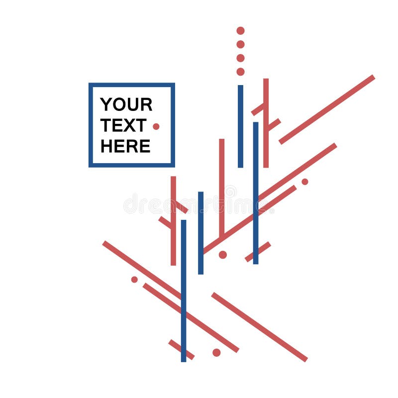 Vector Poster Design with Red and Blue Lines and Shapes. Abstract ...