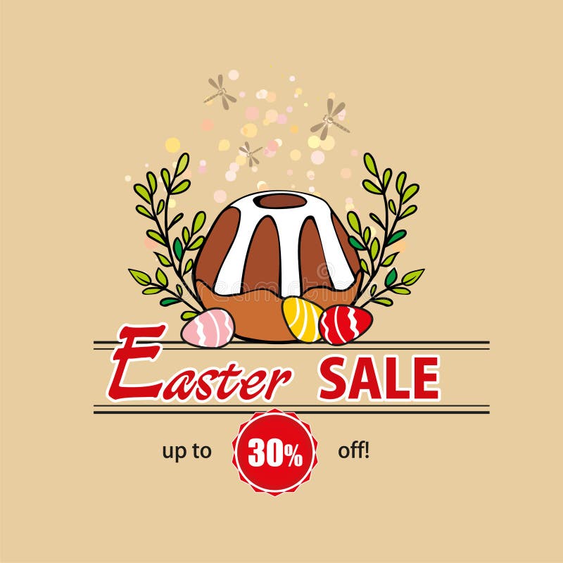 Poster Advertising Easter Sales and Discounts Stock Vector ...