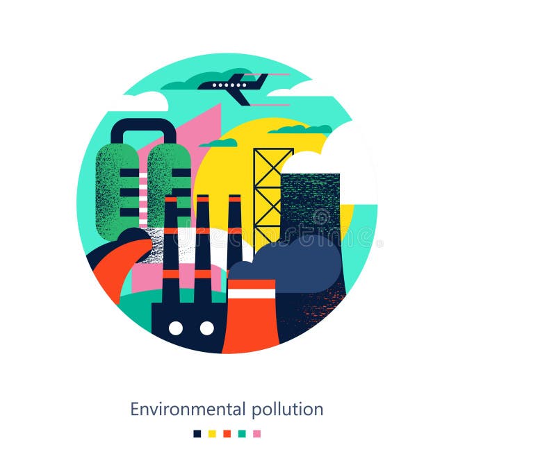 Vector Poster. Environmental Pollution. Stock Vector - Illustration of ...