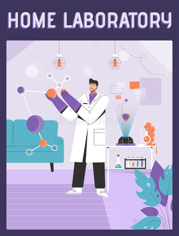 Vector Poster of Home Laboratory Concept Stock Vector - Illustration of ...