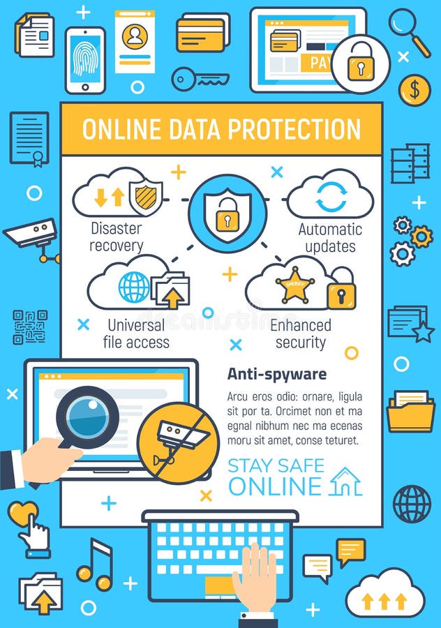 Internet Security and Data Protection Infographic Stock Vector ...