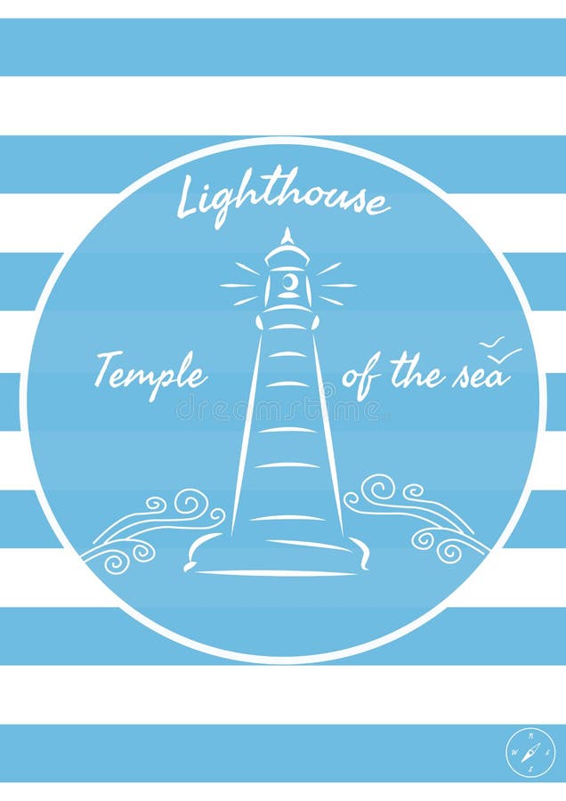 Poster with the Lighthouse in Vintage Style Vector Stock Vector ...