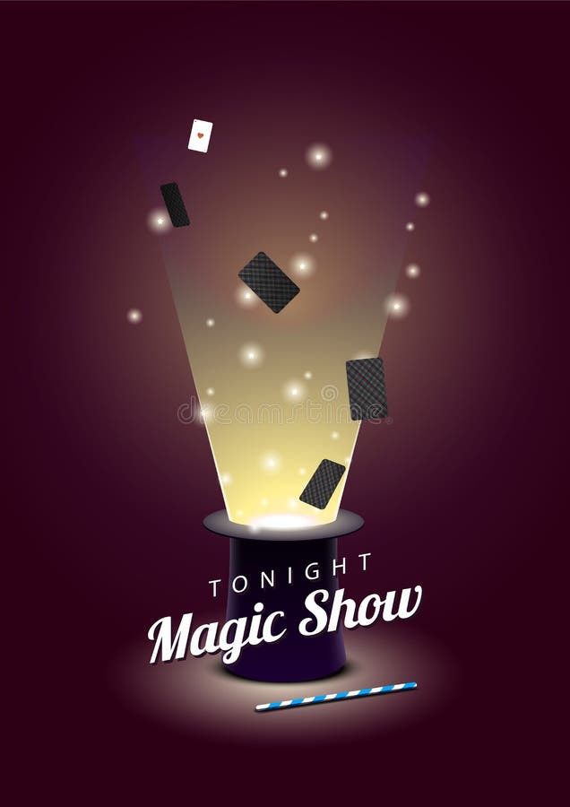Magic Show Poster Design Template. Illusion Magical Vector Background ...