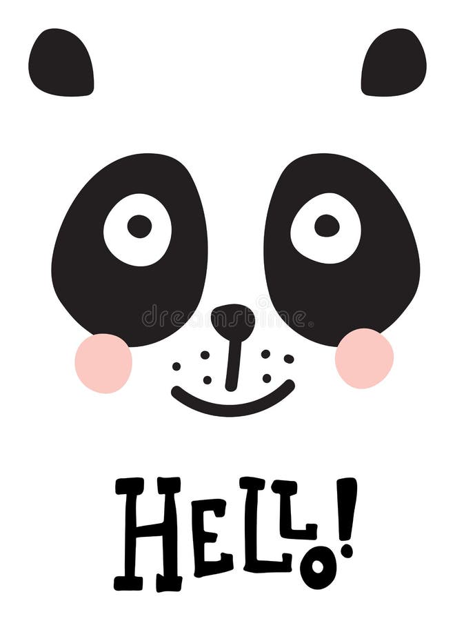 Hello panda stock vector. Illustration of asia, creative - 106637107