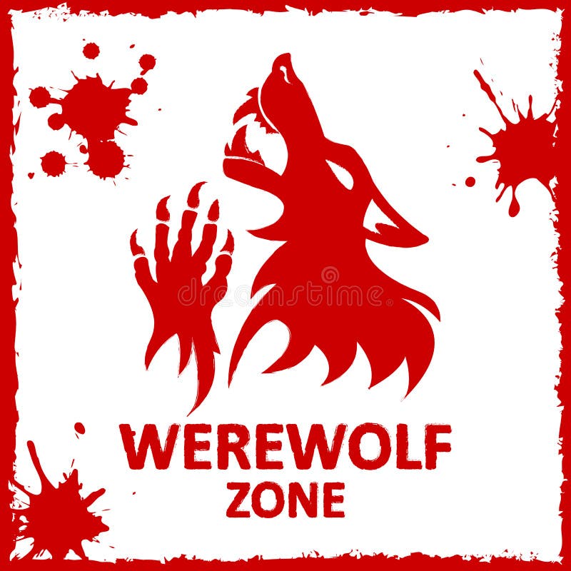 Vector Werewolf Stencil. Red Color Stock Vector - Illustration of night ...