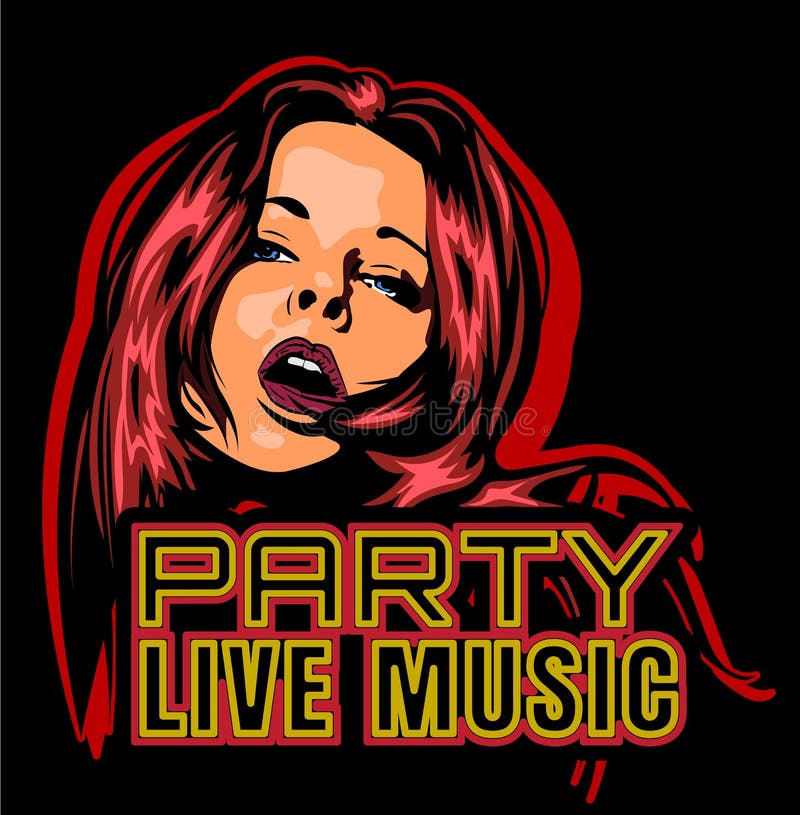 Vector Poster with Young Pretty Woman Singer Stock Vector ...