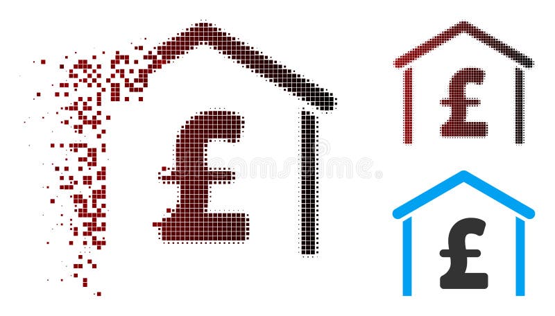 Broken Pixel Halftone Pound Garage Icon Stock Vector - Illustration of ...