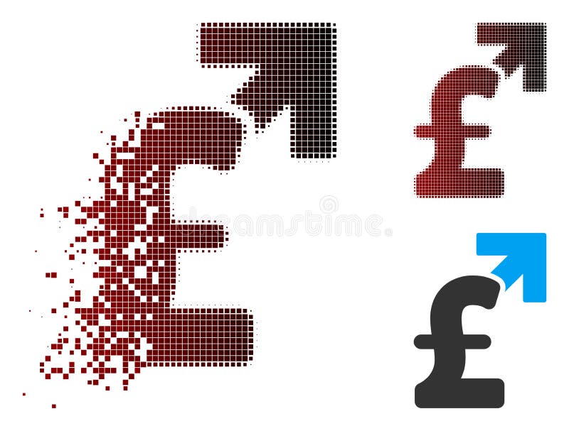 Shredded Pixel Halftone Pound Growth Icon Stock Vector - Illustration ...