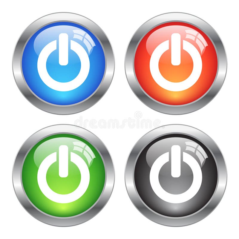 Vector power buttons stock vector. Illustration of icons - 29703916