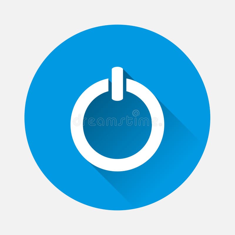 Vector Power Vector Icon on Blue Background. Flat Image with Lon Stock ...