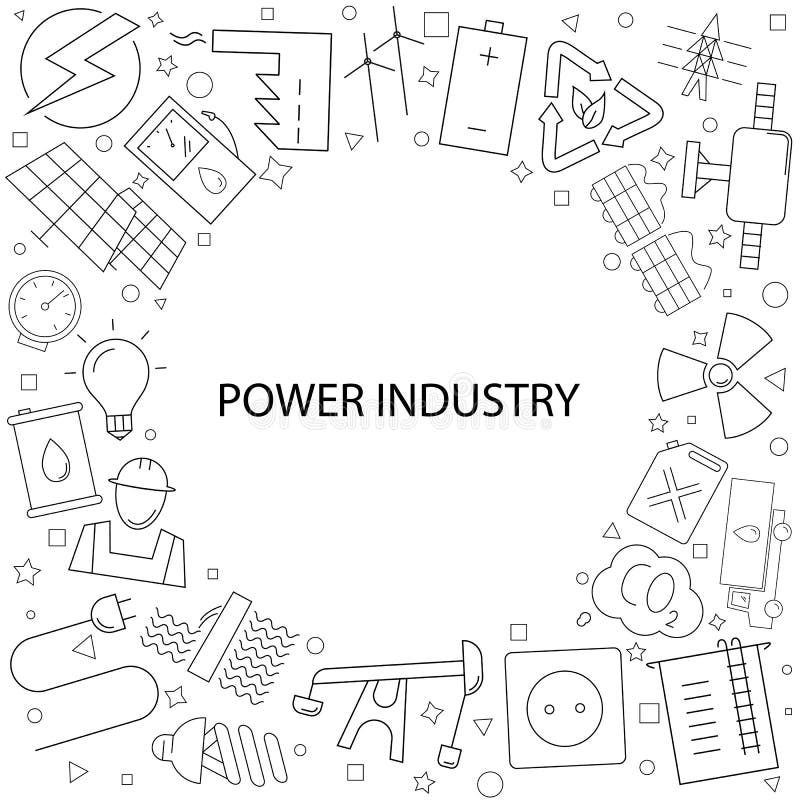 Vector Power Industry Pattern. Power Industry Background with World ...