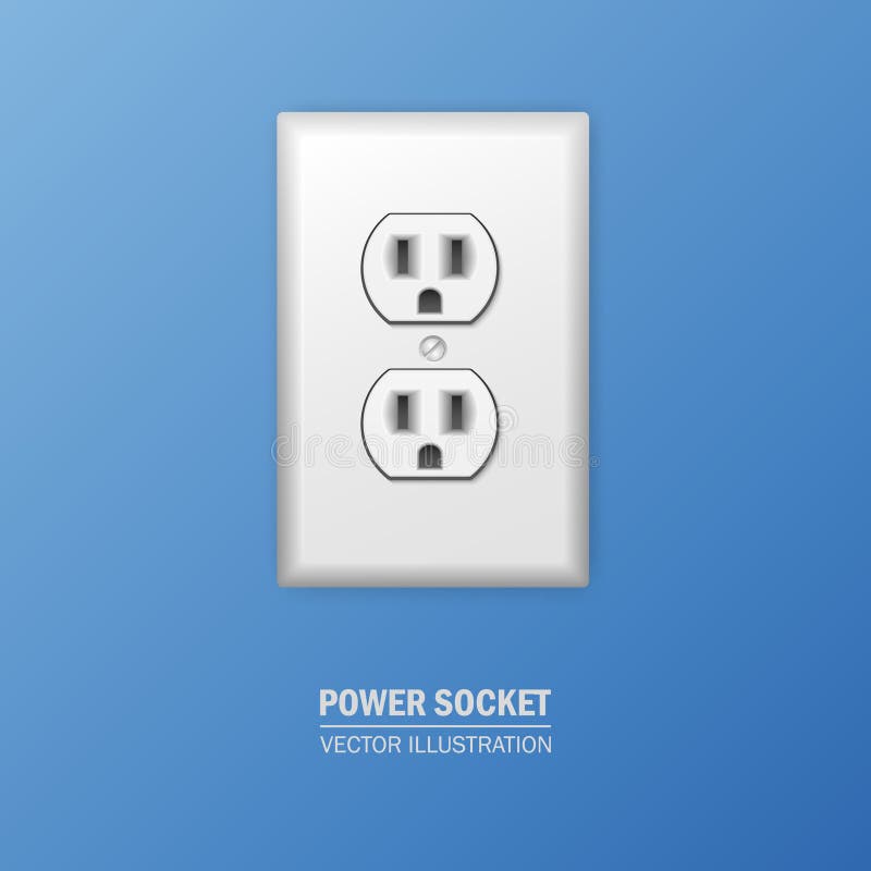 Vector power socket stock vector. Illustration of element - 69377025